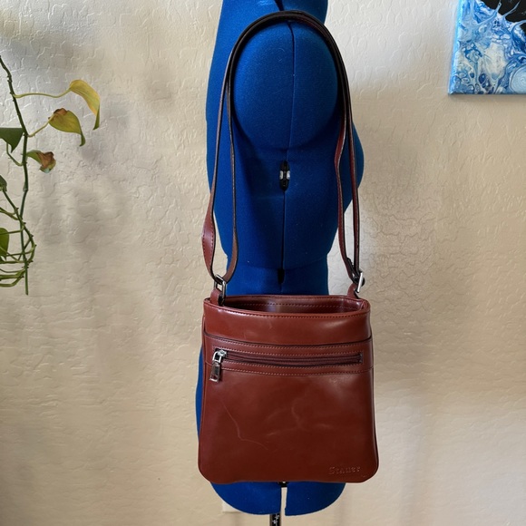 Stauer | Bags | Stauer Brooklyn Brown Leather Crossbody Bag | Poshmark